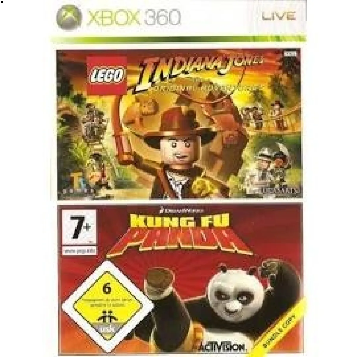 Jeu Xbox360 Double Pack Indiana Jones et Kung Fu Panda - Dealicash